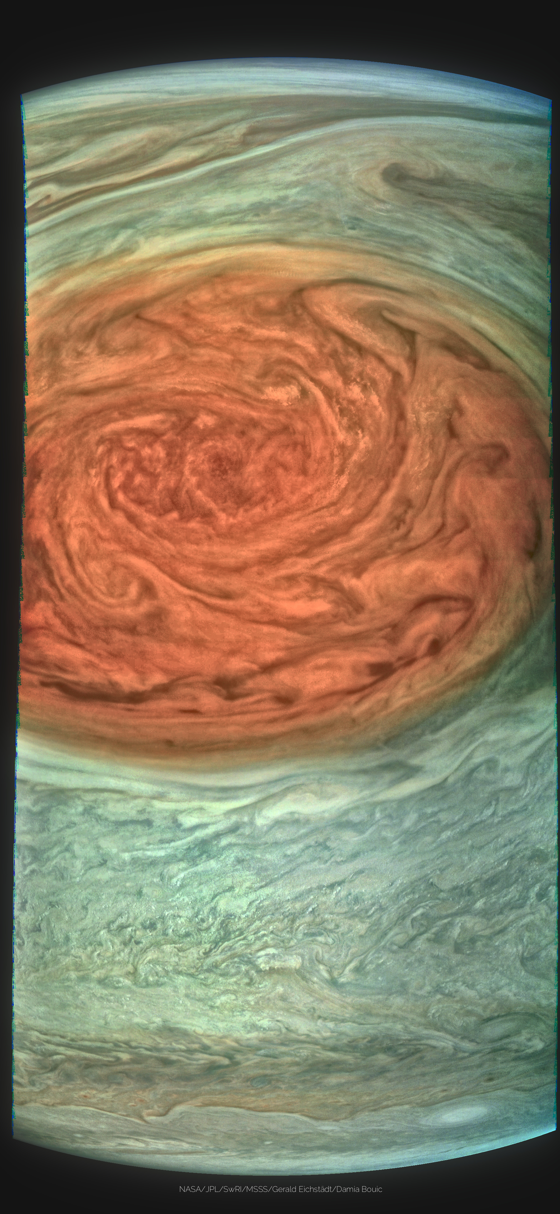 Juno's first image of Jupiter's Big Red Spot : r/space